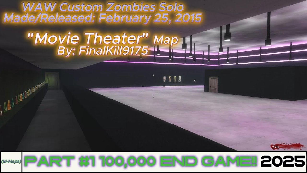 WAW Custom Zombies Solo "Movie Theater" Map Part #1 - YouTube