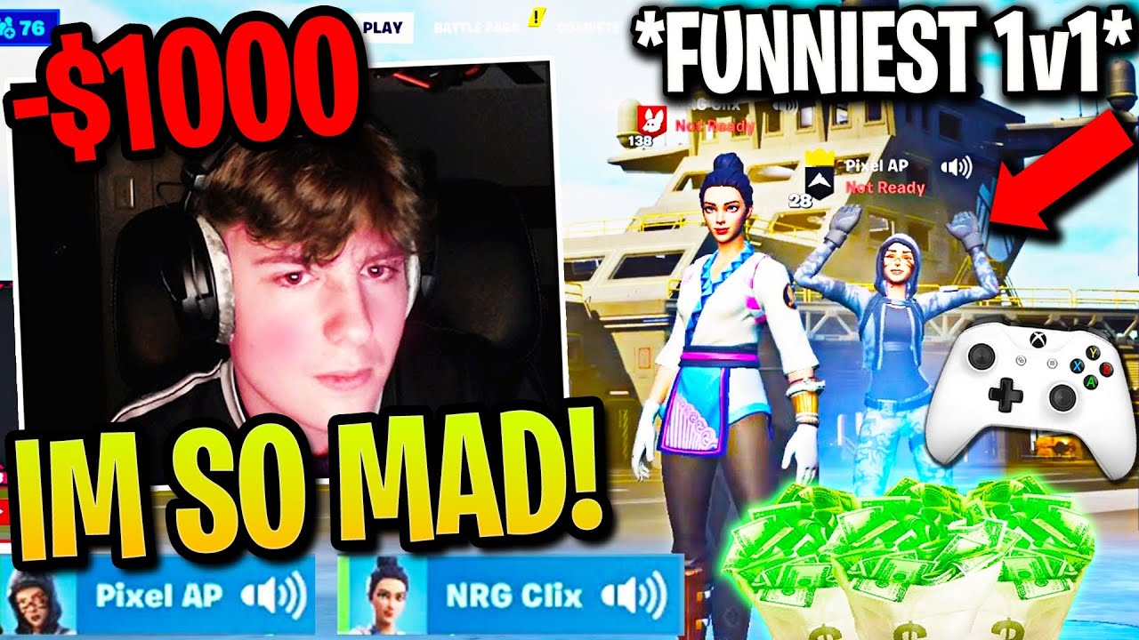 Clix *RAGES* & EXTREMELY SALTY during 1v1 vs HILARIOUS Trash Talking ...