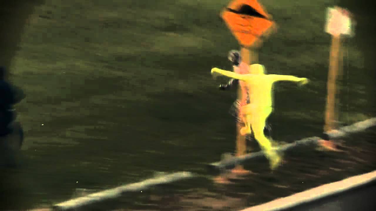 Morphsuit Guy runs into sign - YouTube