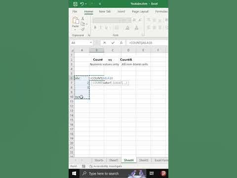 Excel COUNT vs COUNTA Formula - YouTube