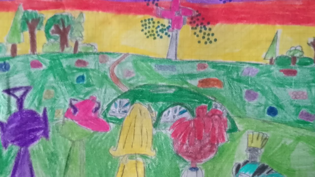 Another Drawing Of The Fanmade Teletubbies Looking At A Beautiful ...