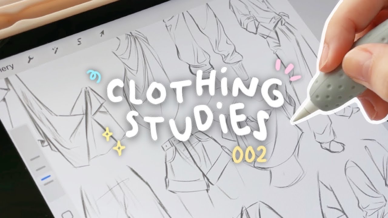 clothing folds // procreate sketch w/ me 002 - YouTube