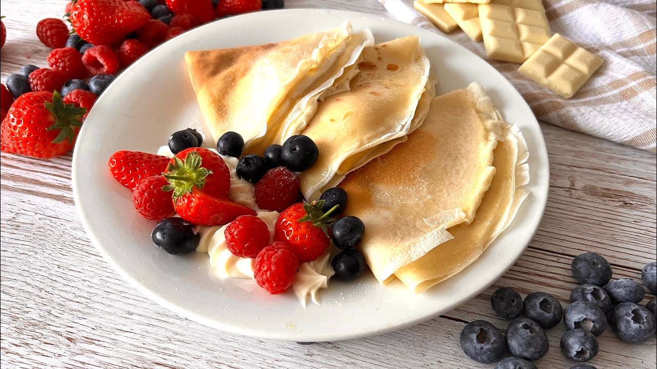 Crepes with white chocolate cream - YouTube