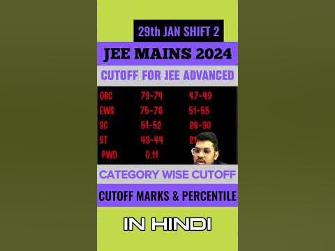 JEE MAINS 2024 | CATEGORY WISE CUTOFF MARKS & PERCENTILE FOR JEE ...