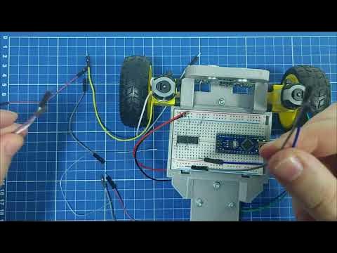 Robô Evita e Desvia de Obstáculos + Código Fonte Arduino Nano, L293D e Sensor Ultrassom HC-SR04 ...