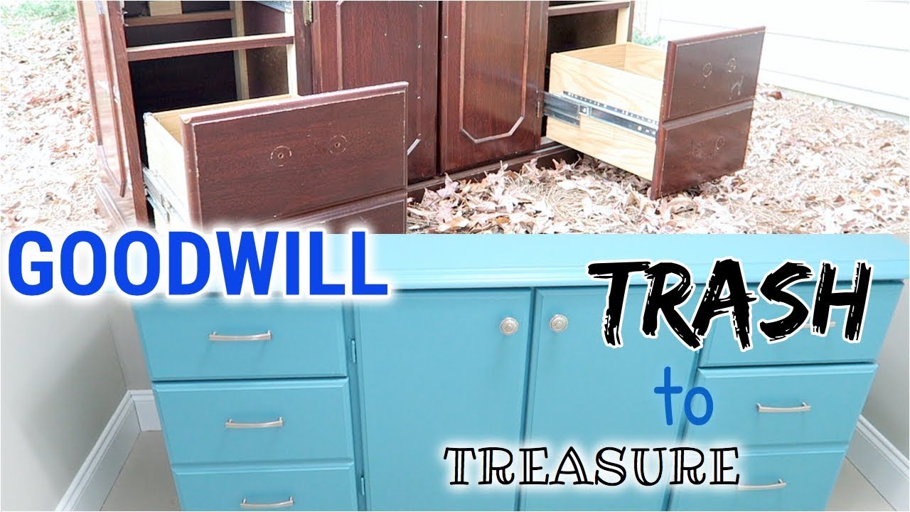 GOODWILL DIY CREDENZA‼️PAINT AND DECORATE WITH ME‼️ - YouTube