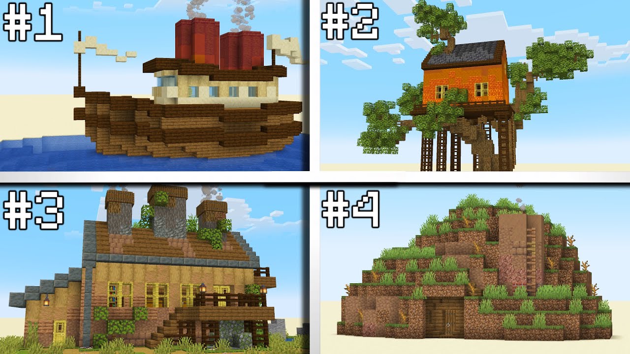 5 Different Survival Base Ideas In Minecraft - YouTube