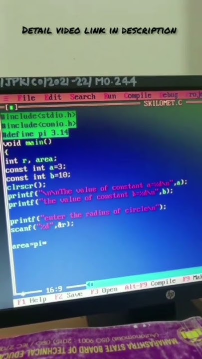 #C Program for Constants#C language #Program# - YouTube