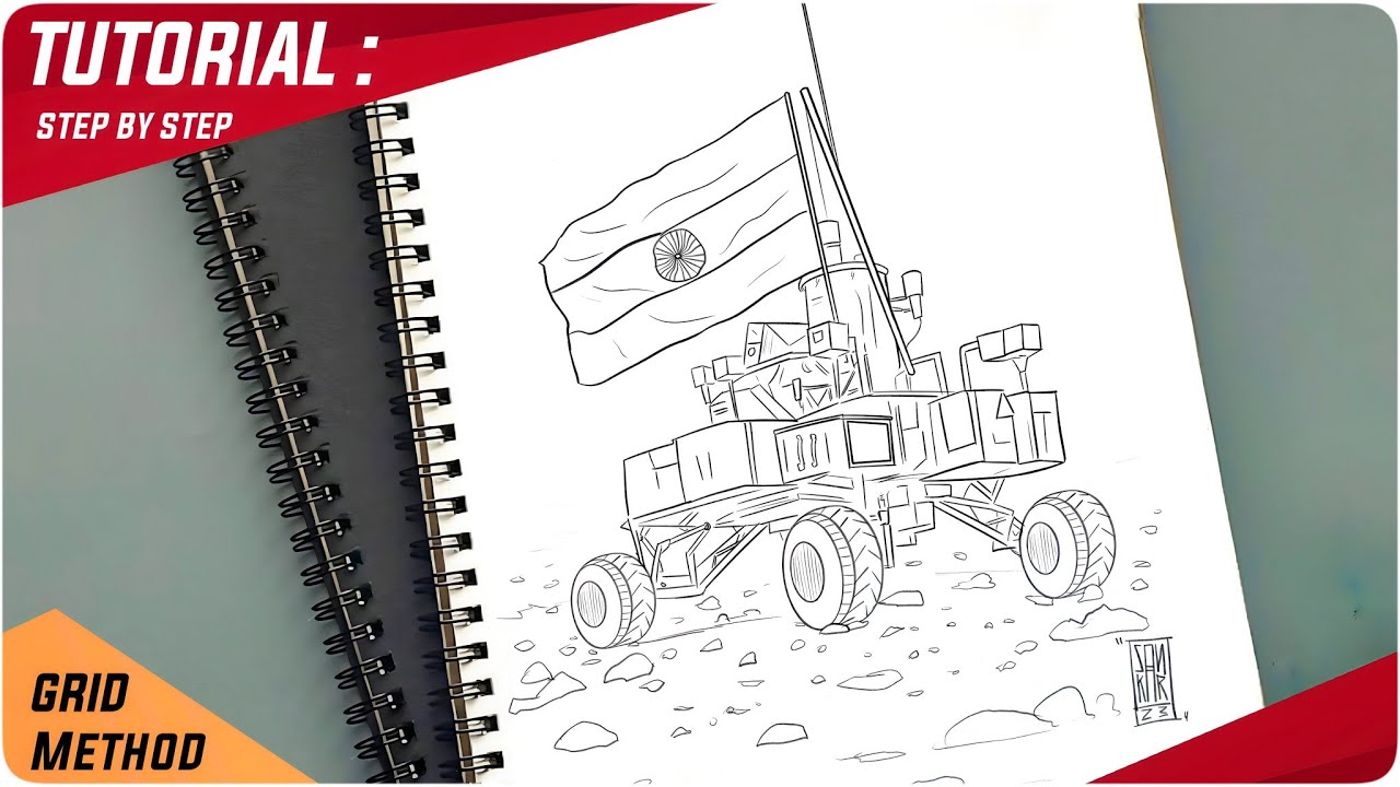 CHANDRAYAAN 3 Drawing Tutorial 🇮🇳 || Chandrayaan-3 Drawing Easy ...