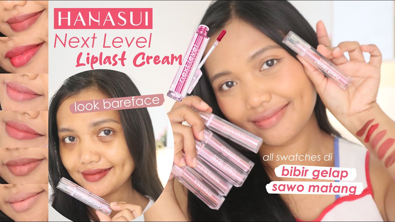 HANASUI NEXT LEVEL LIPLAST CREAM Swatches di Kulit Sawo Matang Bare ...