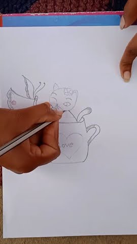 beautiful cup pencils sed drawing||cup taidi pencils sed drawing - YouTube
