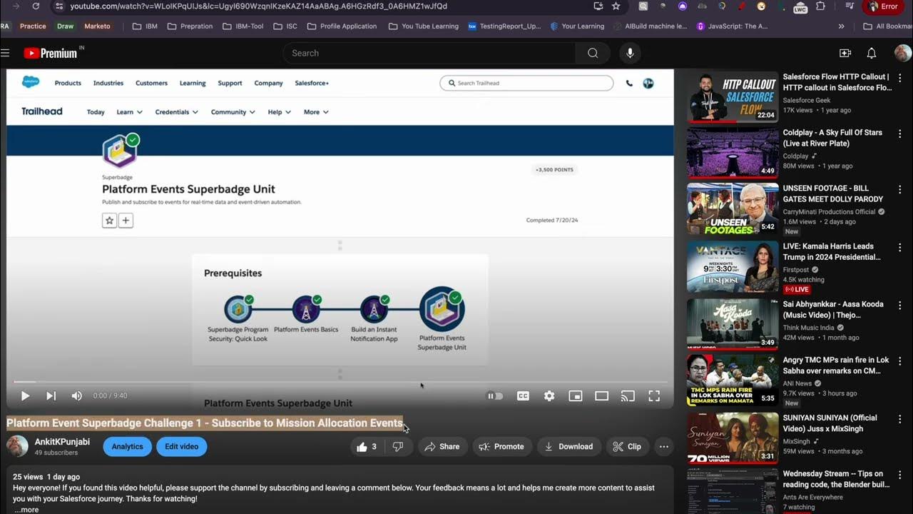 Platform Events Superbadge Unit Challenge 1 and Part 2 - YouTube