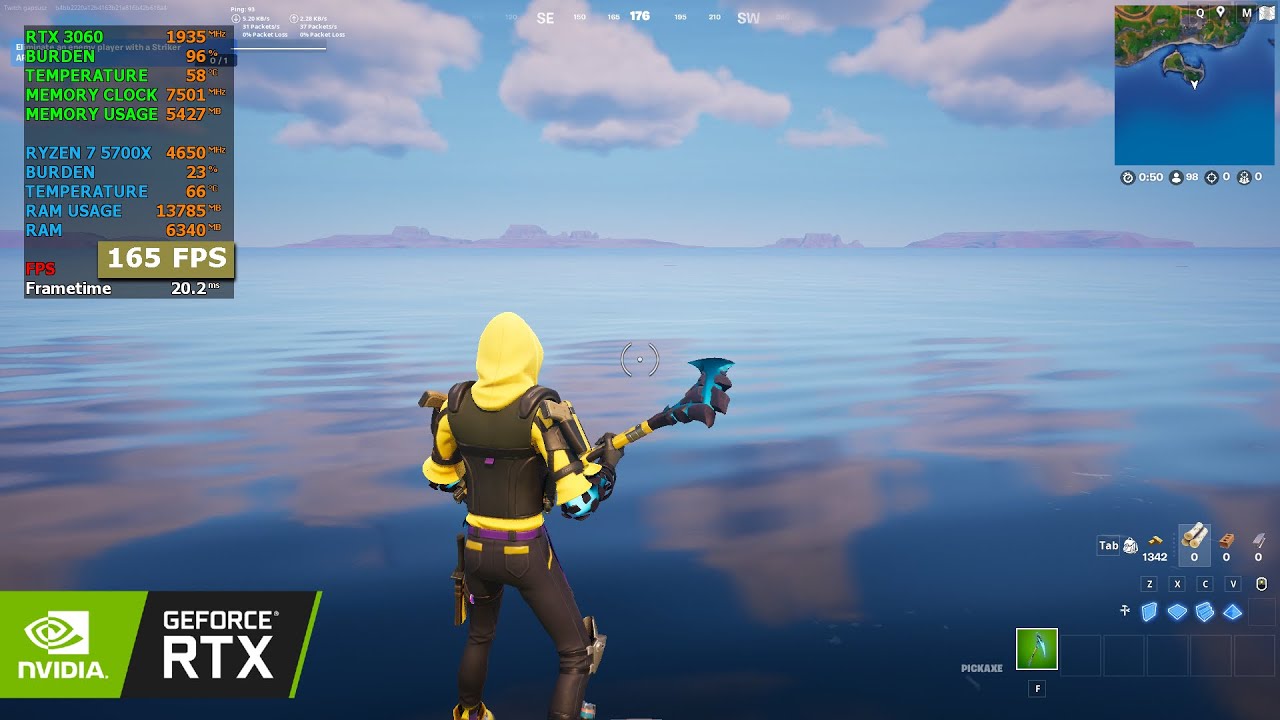 RTX 3060 + Ryzen 7 5700x Fortnite Season 5 | Performance Mode 1080p ...