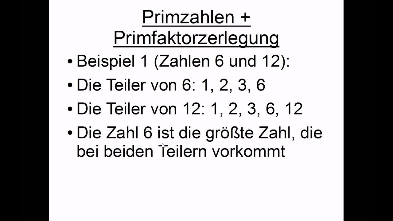 Primzahlen und Primfaktorzerlegung - YouTube