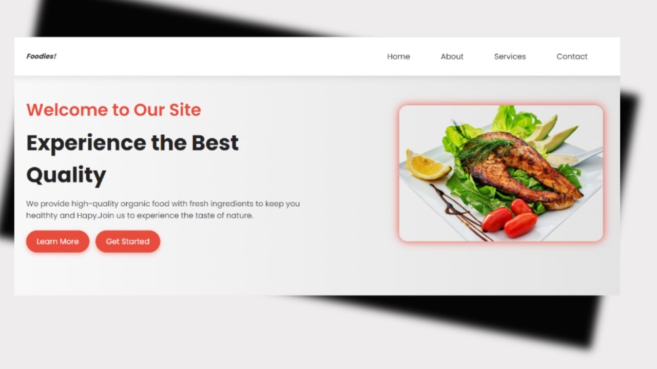 Create a Food Website using HTML and CSS only | Landing Page Using html ...