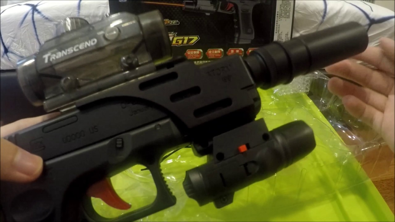 Glock G17 Gel Bullet Toy Gun Unboxing - YouTube