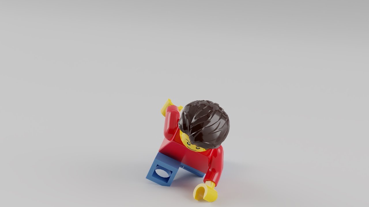 Lego minifigure falling blender test - YouTube