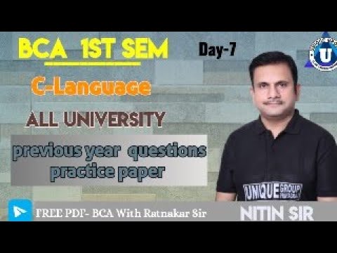 BCA 1st SEMESTER | C LANGUAGE | Previous Year Paper Solution | Paper ...