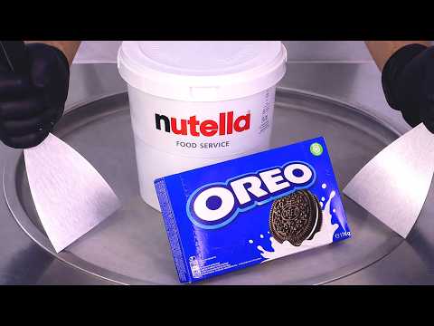 Nutella & Oreo — Ice Cream Rolls | Satisfying Visual ASMR