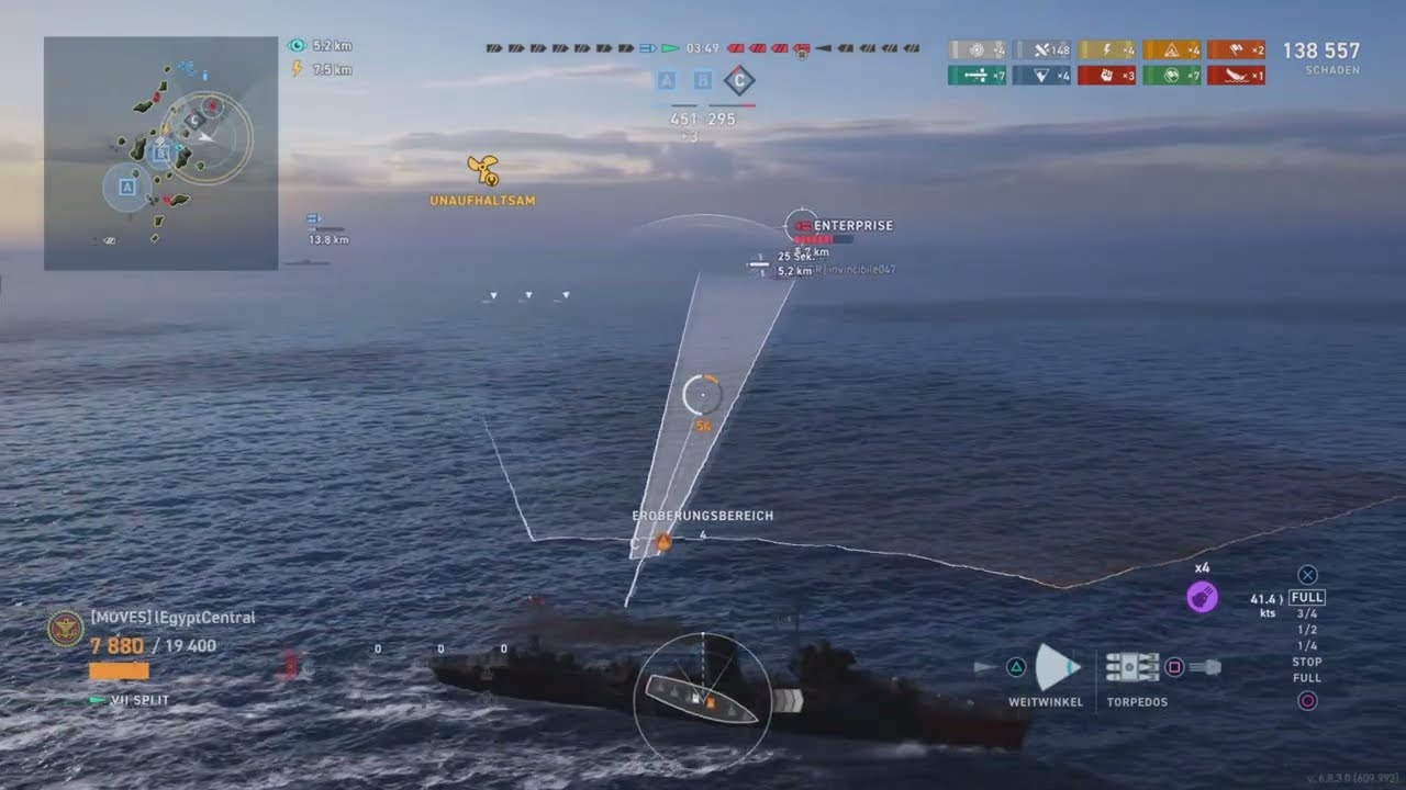 Split - 4k Base XP Solo Warrior - World of Warships Legends Replay ...