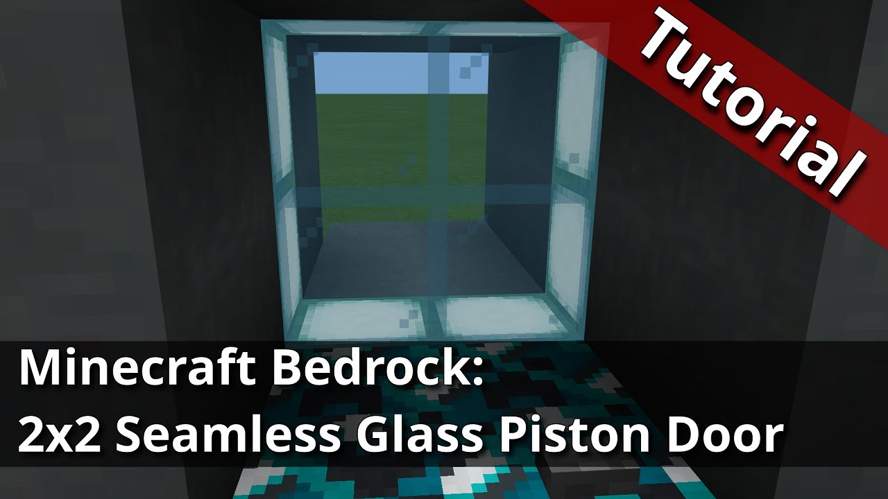 Minecraft Bedrock: 2x2 Seamless Glass Piston Door Tutorial - YouTube