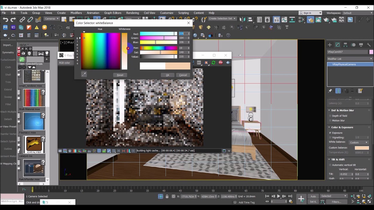 Tăng giảm sáng tối bằng camera trong 3ds max | Tăng giảm màu sắc bằng ...