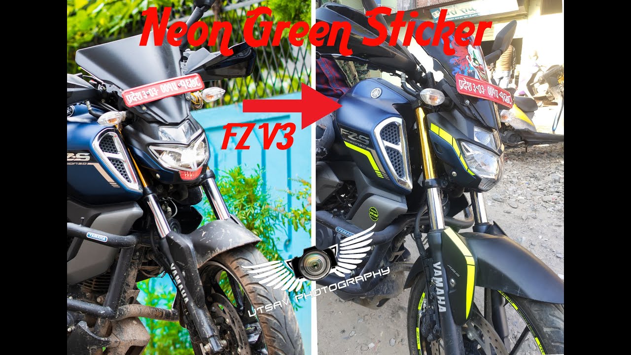 fz v3 neon colour sticker modified - YouTube