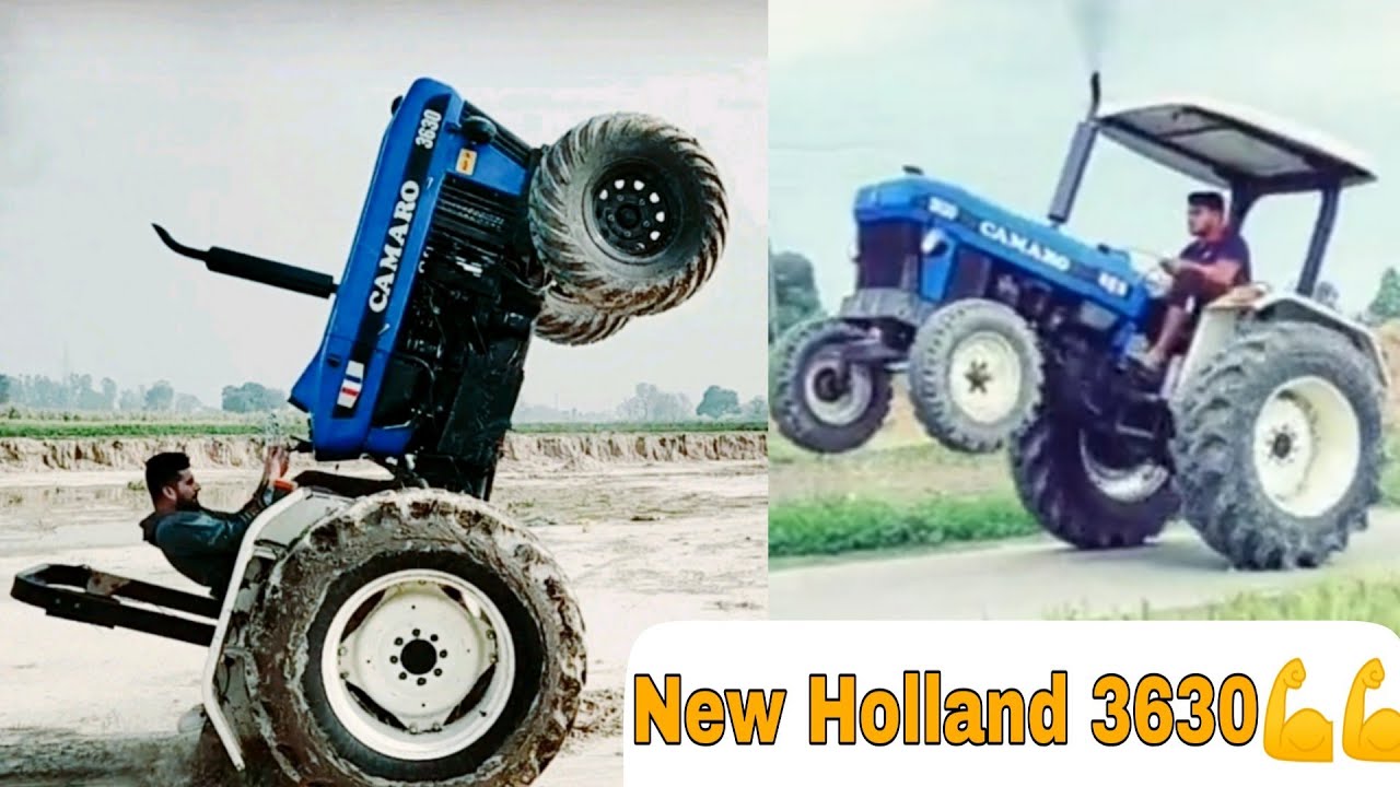 New Holland 3630 dangerous stunt full modify new Holland front big tyre ...