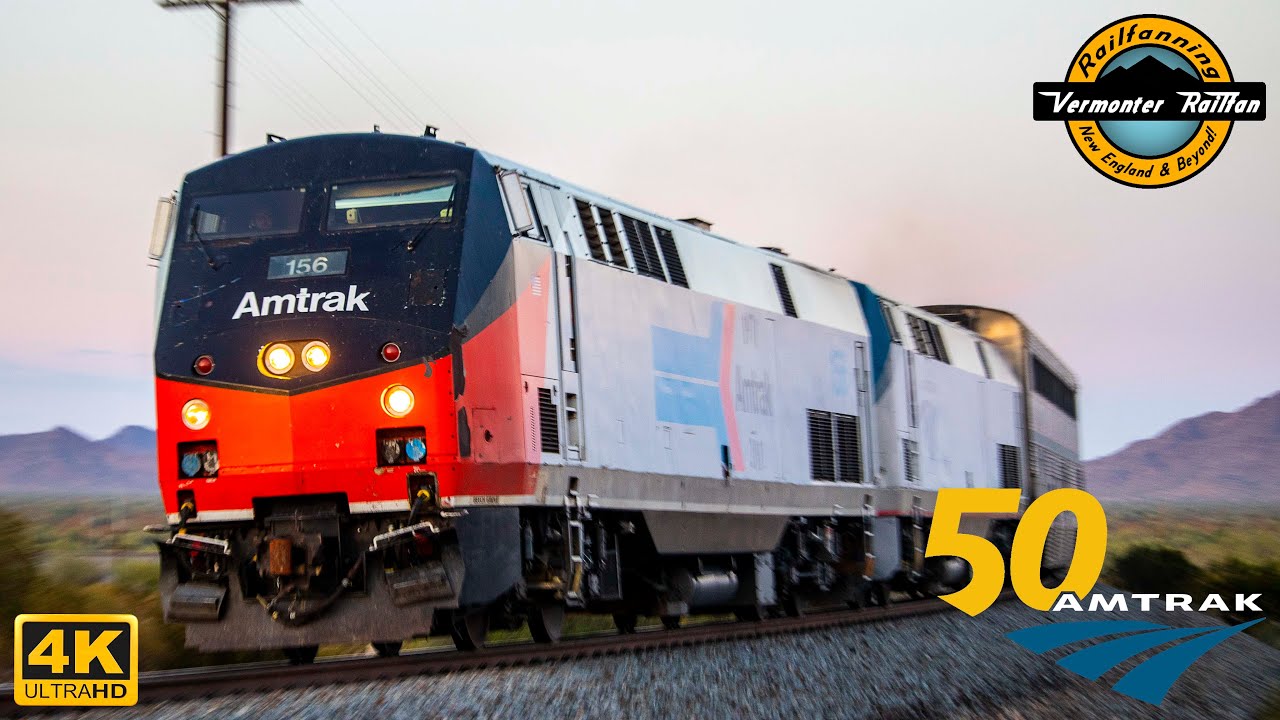 {4k} Amtrak's Sunset Limited throughout Southern Arizona! - YouTube