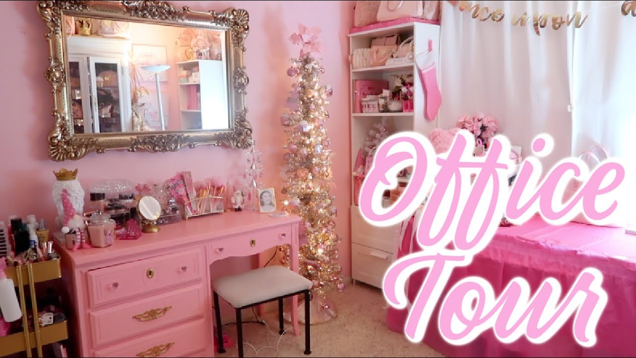 HIGHLY REQUESTED: MY PRINCESS PINK AND GOLD OFFICE TOUR! EXTRA PINK AND ...