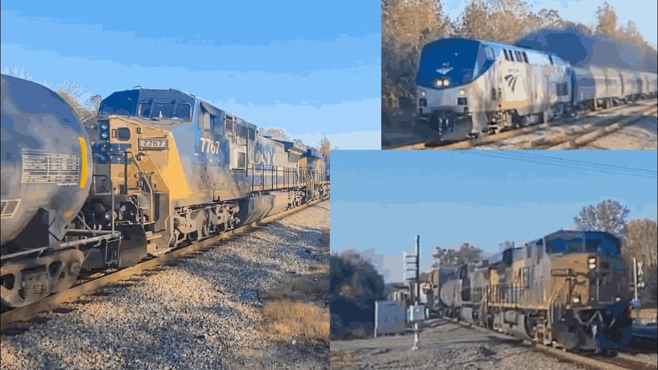 Smokin' Amtrak meets Fast CSX! - YouTube