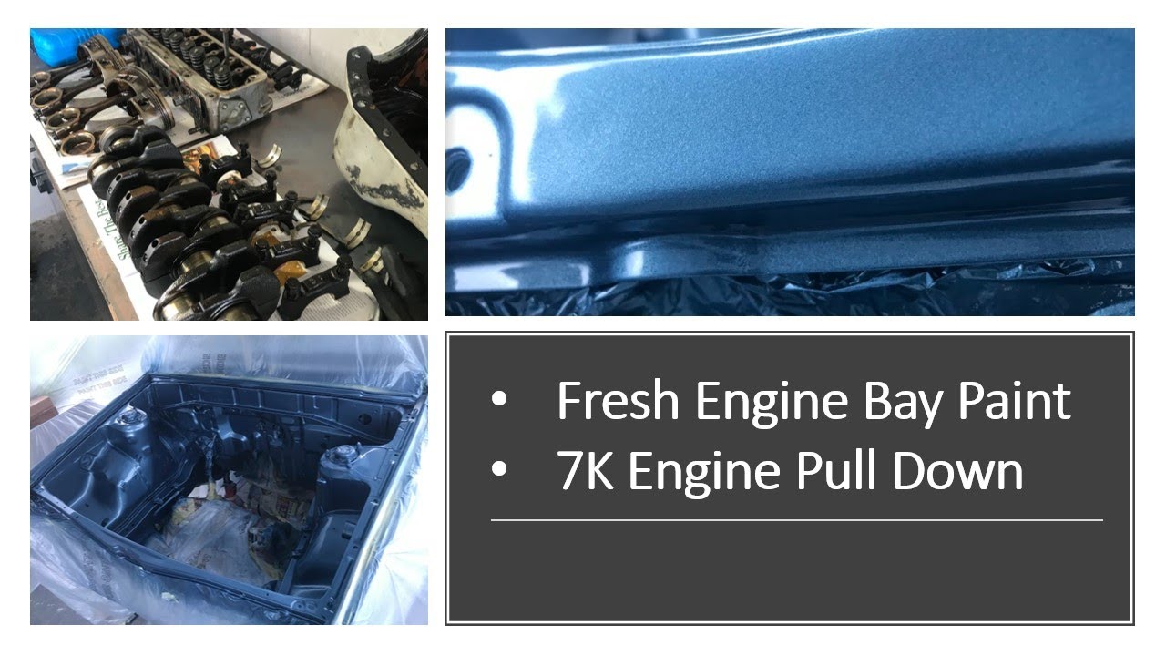 KE70 Corolla Engine Bay Paint and 7k Engine Pull Down - YouTube