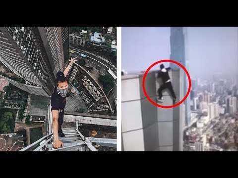*GRAPHIC CONTENT* Chinese Man Falls Off The Ledge of a Building - YouTube