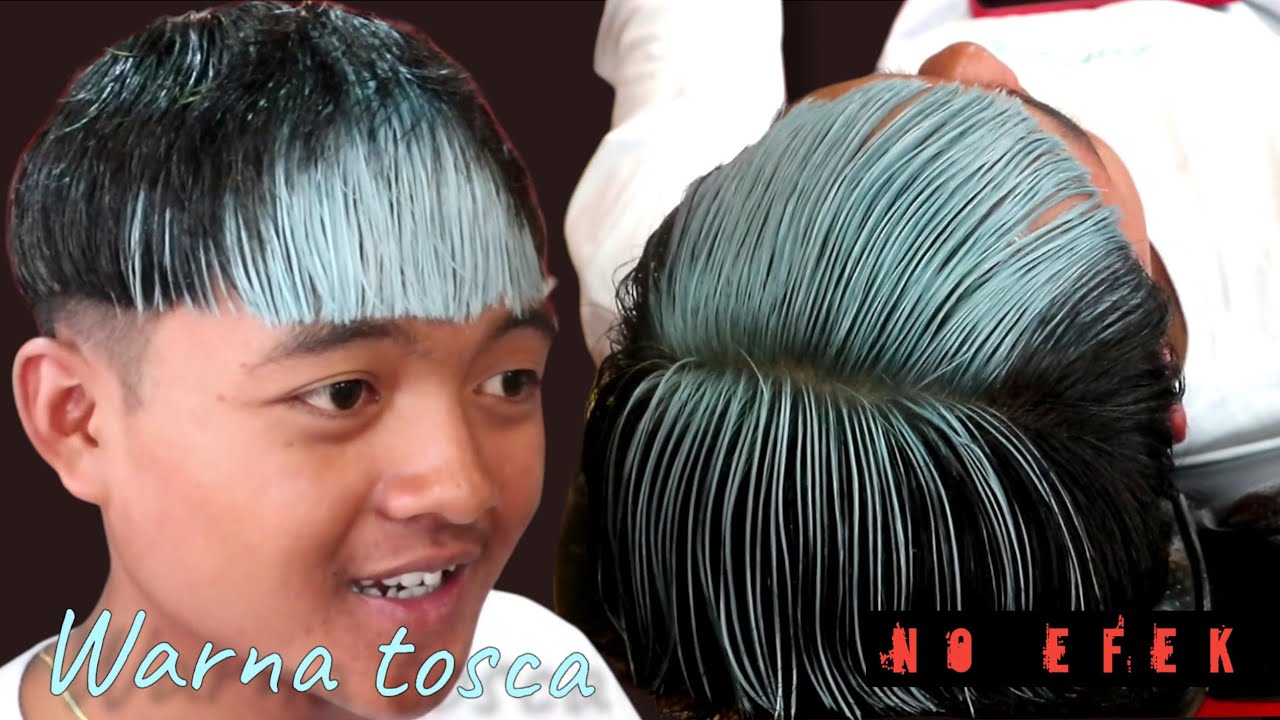 semir rambut hijau tosca muda, yang di semir bagian dalam aja - YouTube