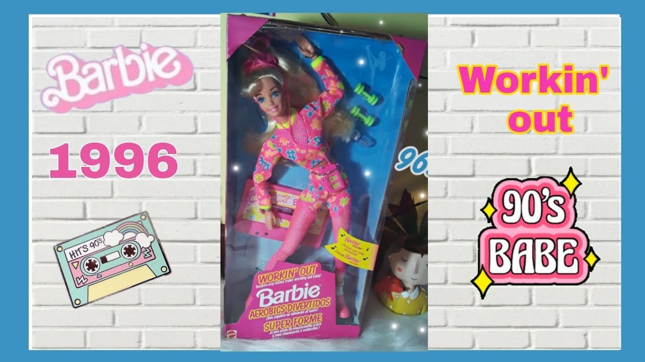 BARBIE WORKIN' OUT 1996 - MINHA PRIMEIRA BARBIE! 💜 + COMERCIAL MATTEL 📺 ...
