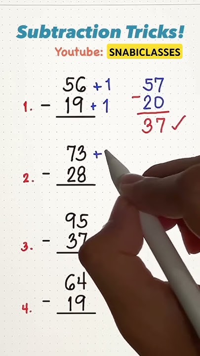 Substraction tricks। Mathematics class। SNABICLASSES - YouTube