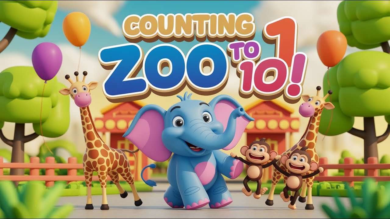 Counting Zoo Song for Kids | Learn 1 to 10 with Cute Animals ...