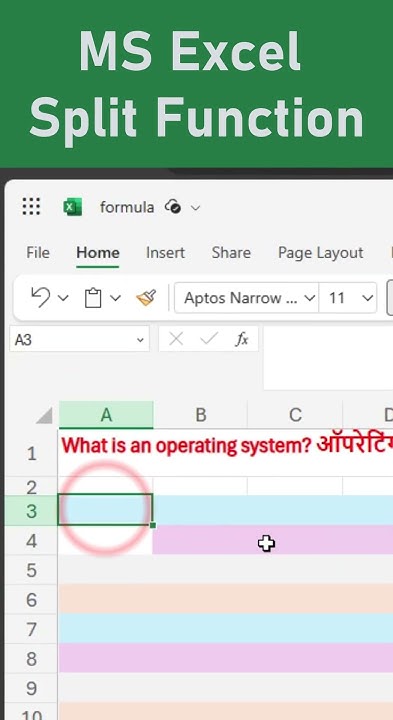 MS Excel Text Split Function #excel - YouTube