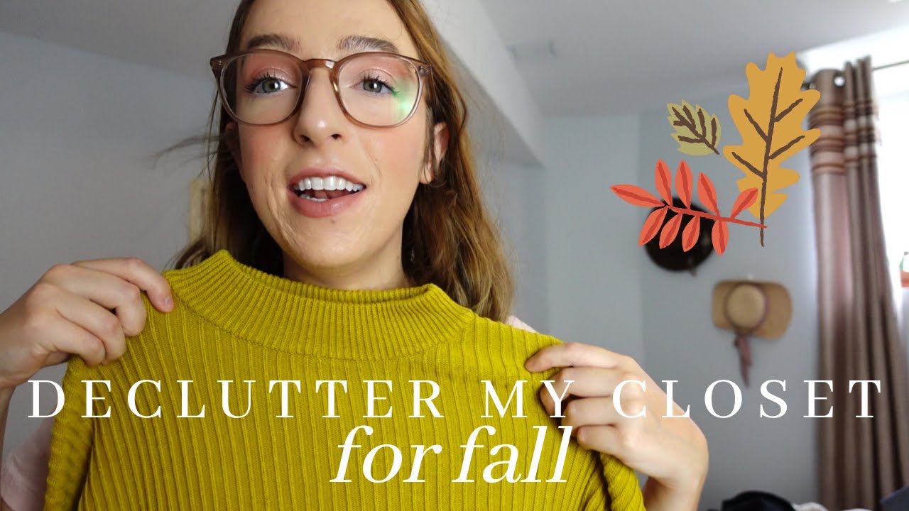decluttering my closet for fall // fall closet declutter with try-on - YouTube