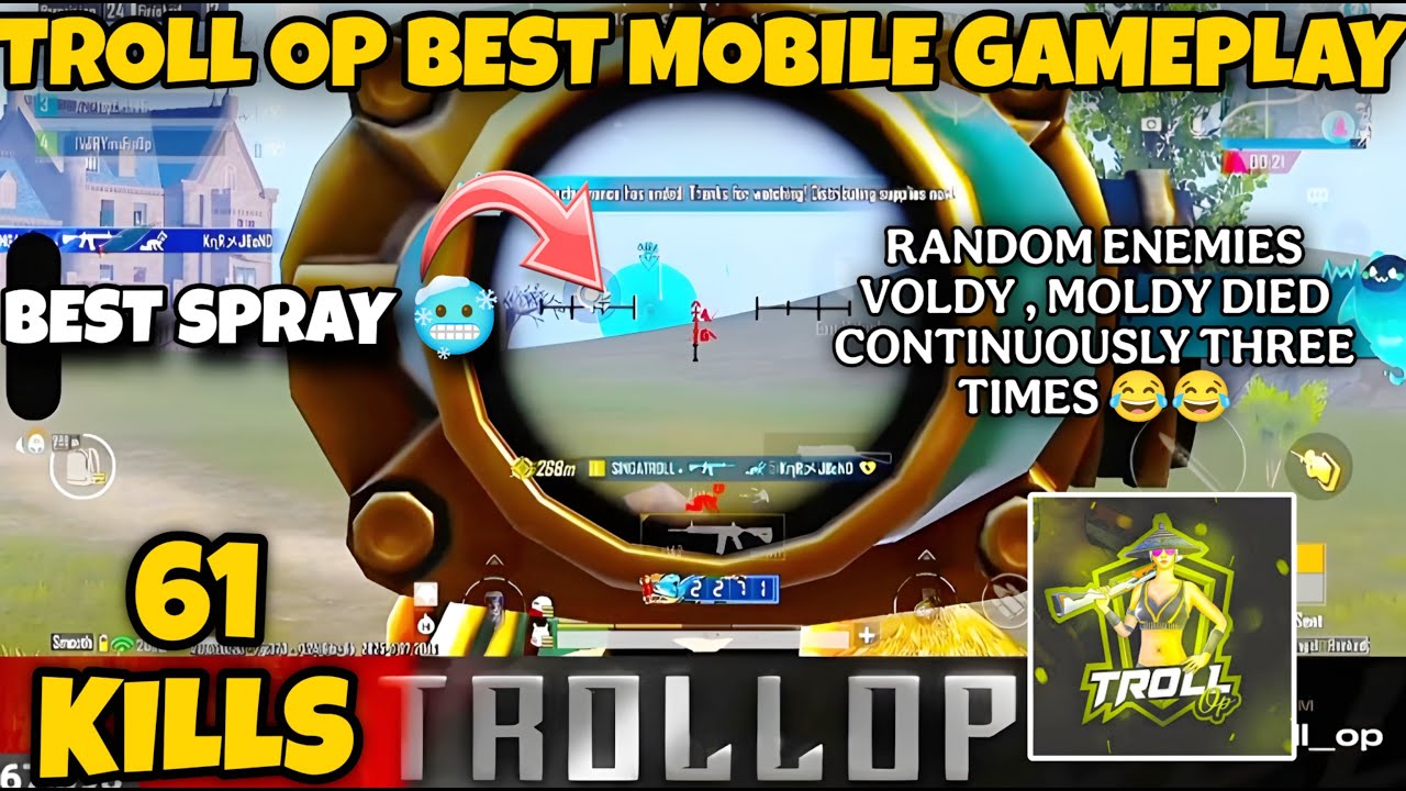 TROLL OP BEST MOBILE GAMEPLAY 🥶 TROLL OP 61 TEAM KILLS GAMEPLAY 🥵 ...