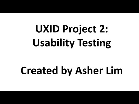 UXID Project 2 Usability Testing