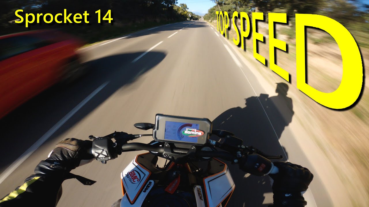 TOP SPEED - KTM Duke 390 (Sprocket 14) [4K/RAW] - YouTube