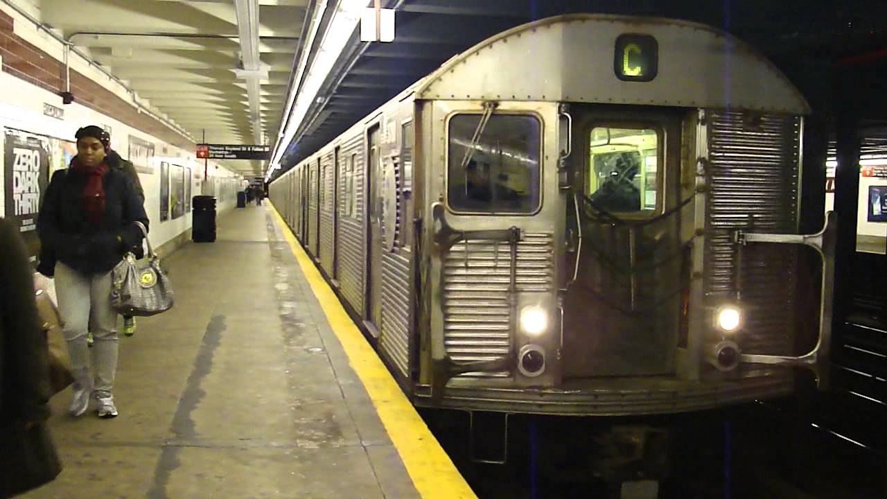 IND Fulton St Line: R32 C Train at Rockaway Ave-Fulton St (Downtown ...