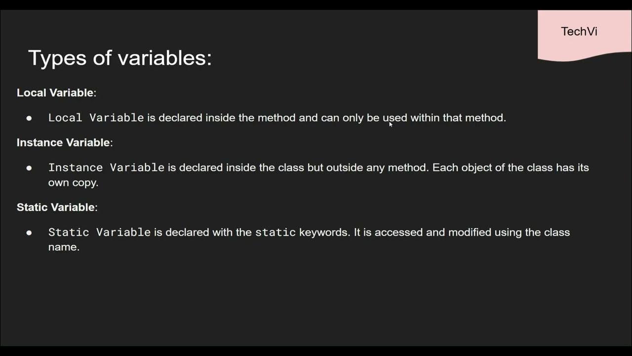 Types of variableLearn Variables Made Simple | TechVi - YouTube