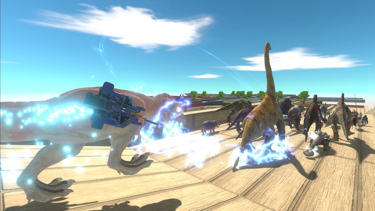 Escape from Tesla T-Rex - Animal Revolt Battle Simulator - YouTube