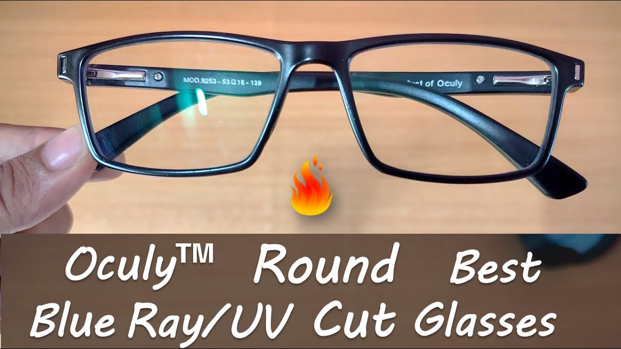 Oculy™ Rectangular Blue Ray Cut and Anti Glare Zero Power Spectacles ...