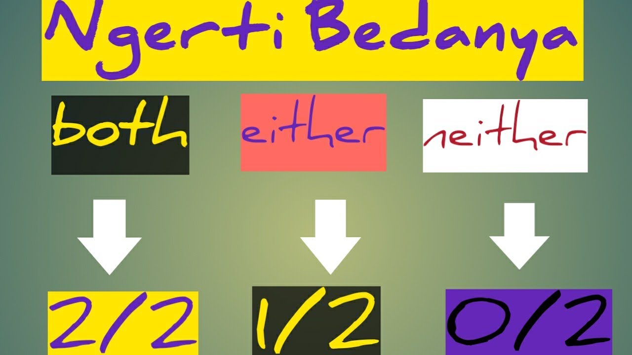 CARA MUDAH MEMBEDAKAN ANTARA "BOTH, EITHER, DAN NEITHER". - YouTube