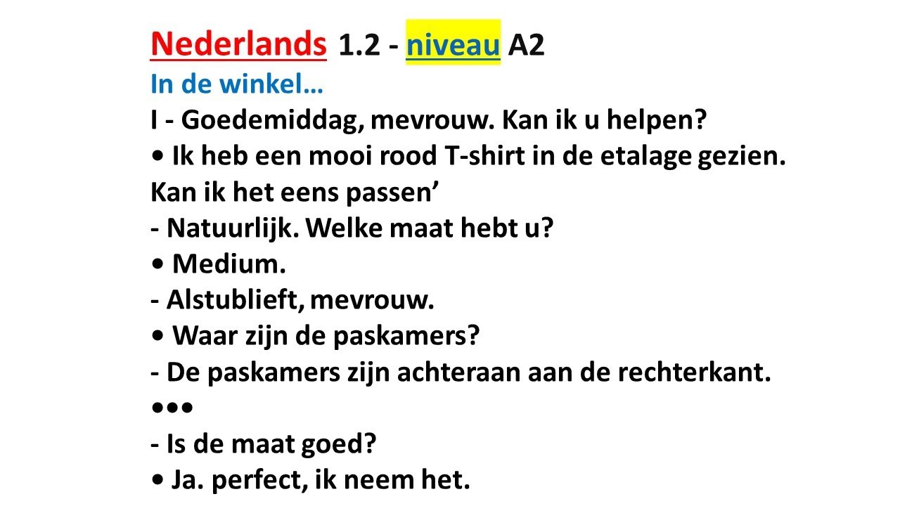 (1.2) NEDERLANDS voor beginners - VLAAMS - Beginner's DUTCH #niveau A2 ...