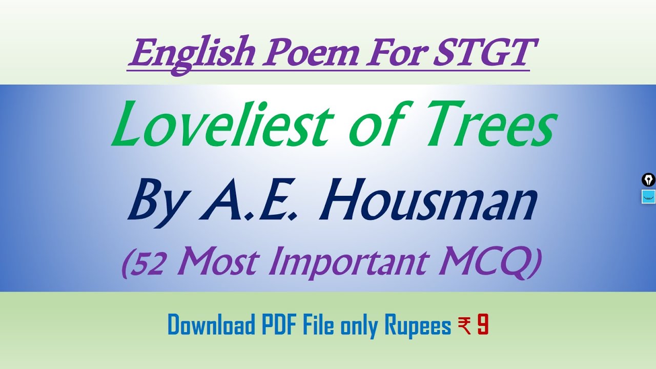 Loveliest of Trees by A. E. Housman l l English Poetry For STGT l l 52 ...