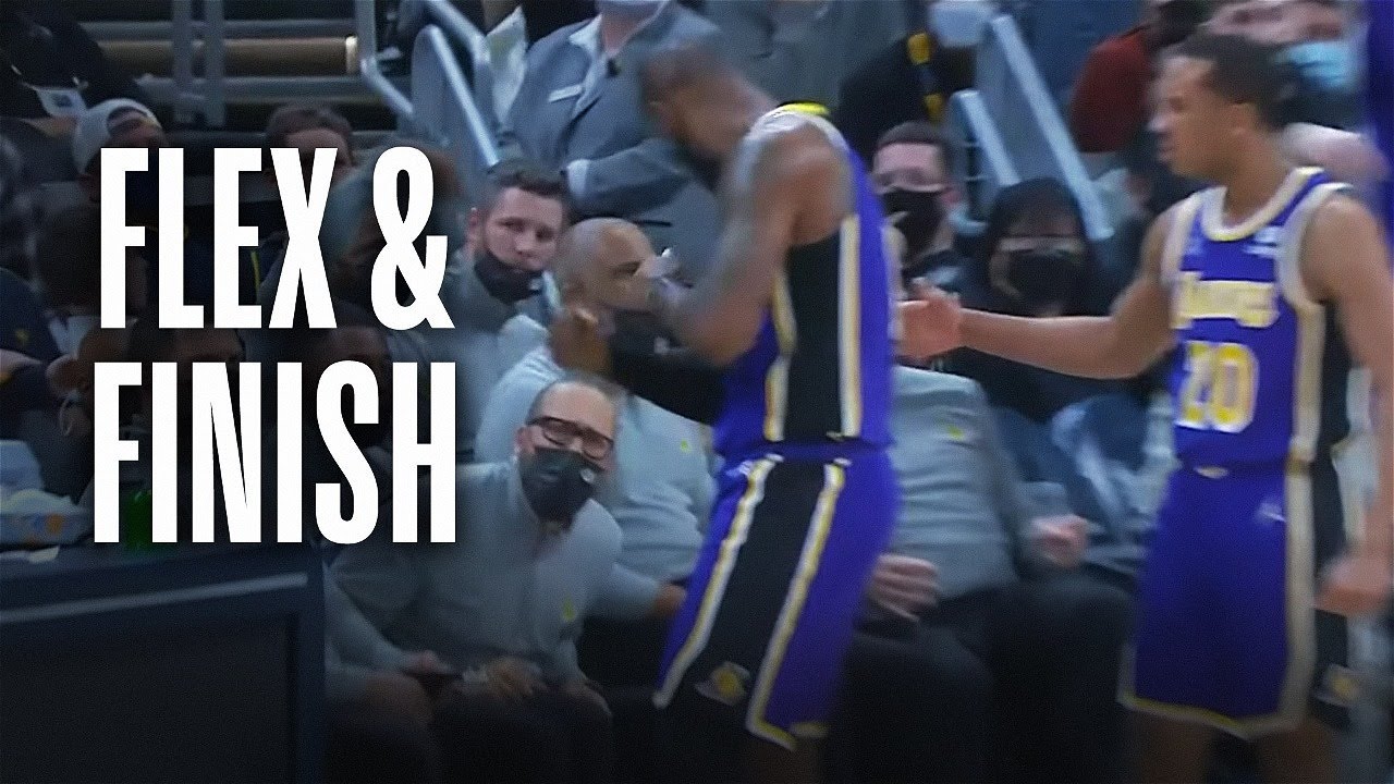 LeBron Flexes After Acrobatic And-1 Finish 😮 - YouTube